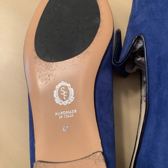 Sarah Flint | Shoes | Sarah Flint Flats Worn Once Blue Suede Sz 4 175 ...